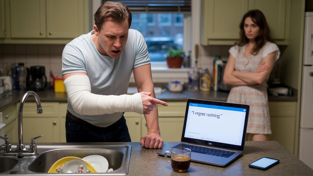 While He Struggled With One Arm, His Wife Went Viral For Shaming Him ...