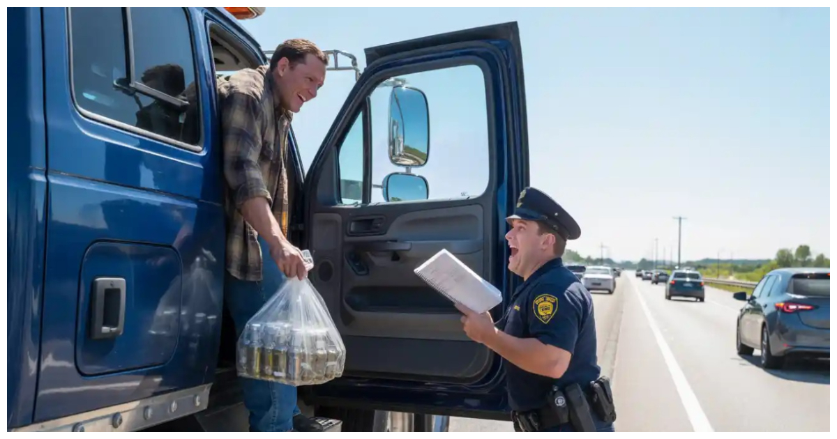 Cop Questions Log Book, Truck Driver Responds With Disgusting Proof