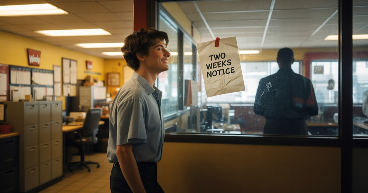 Manager Demands Two Weeks Notice In Writing, So Teen Literally Sticks ...