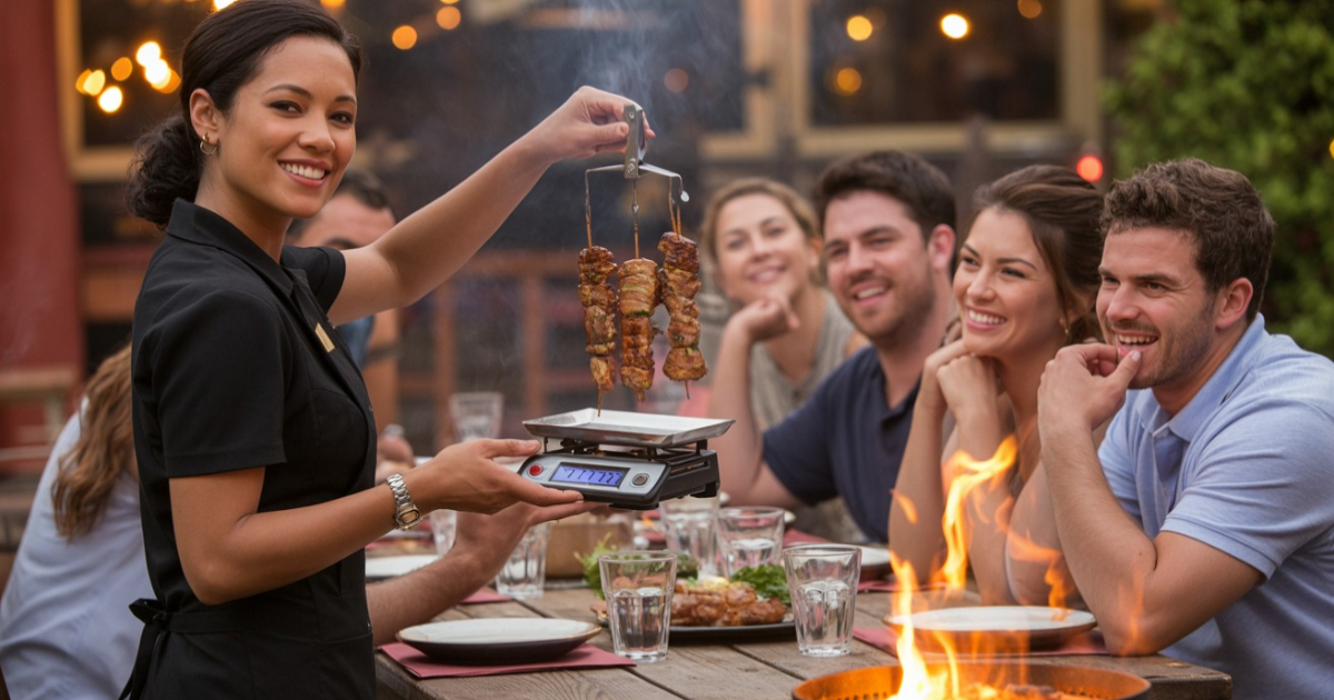 Customer Claims His BBQ Order Is Too Small, Waitress Brings Out The Scale And Proves Him Wrong