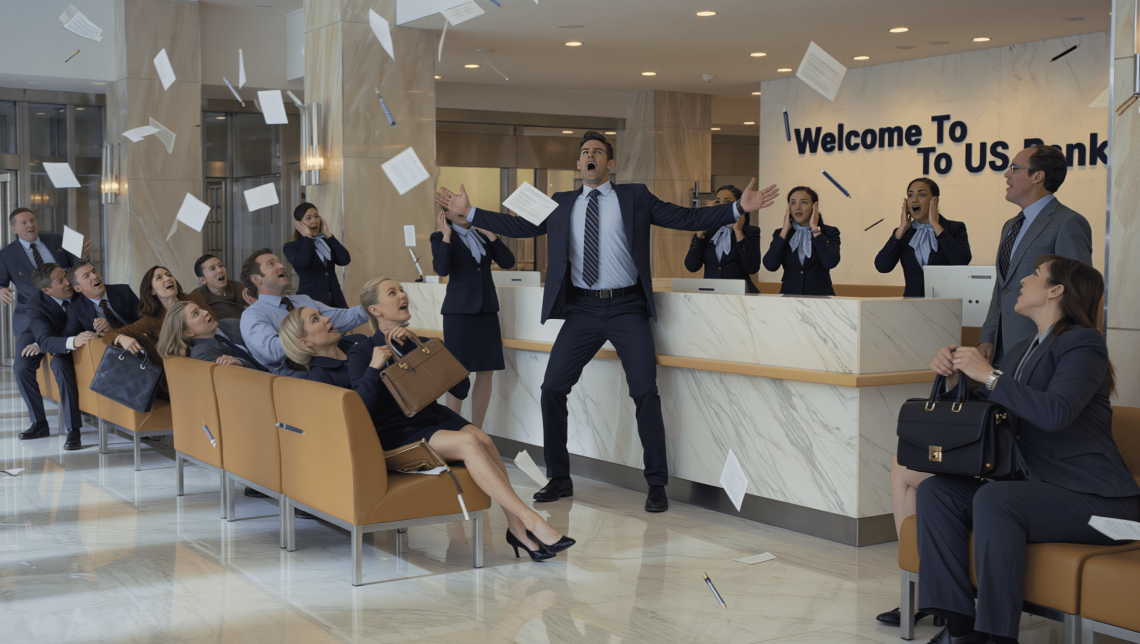 Tall Bank Teller Follows Loud Greeting Demand Exactly, Shocks Entire ...