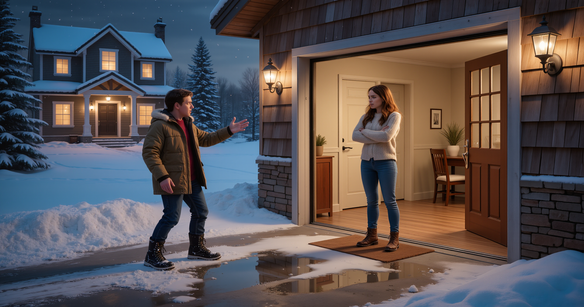 Brother Throws Tantrum Over Snowy Garage Entry, Denying Front Door ...