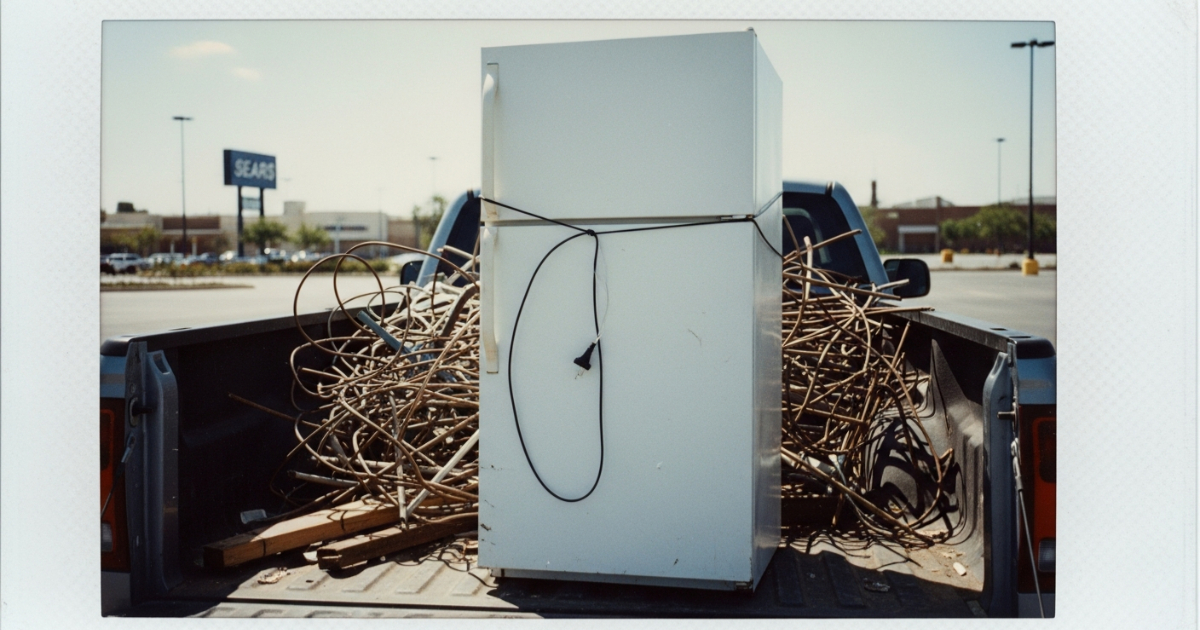 A Stubborn Customer Insisted On Using A TV Cable To Secure A Heavy Fridge